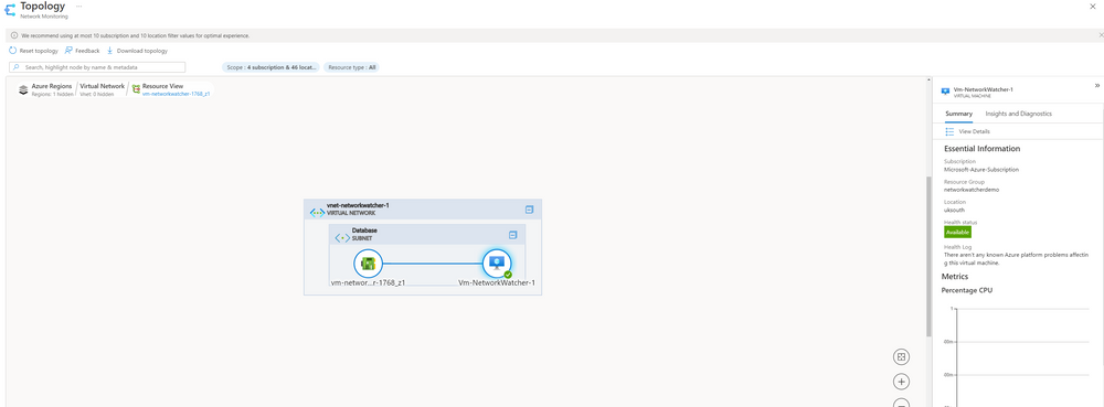 Looking at Azure Network Watcher