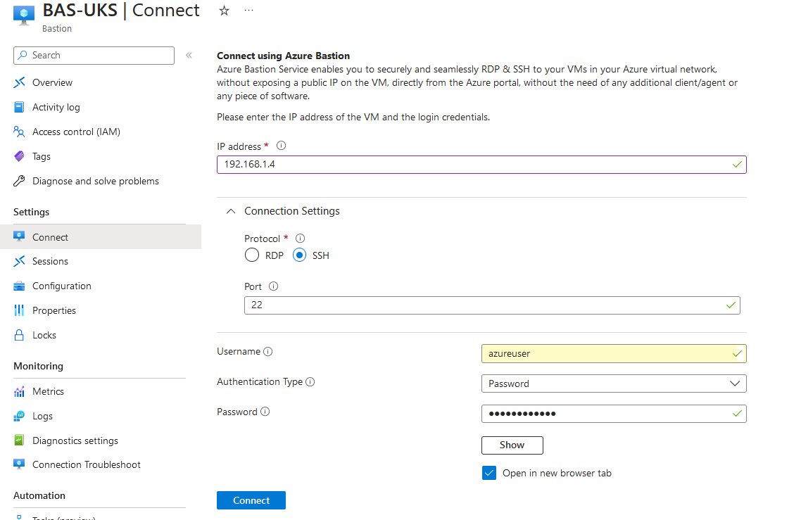 Using Azure Bastion in Azure Virtual WAN