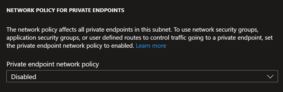 Testing private endpoint network policies